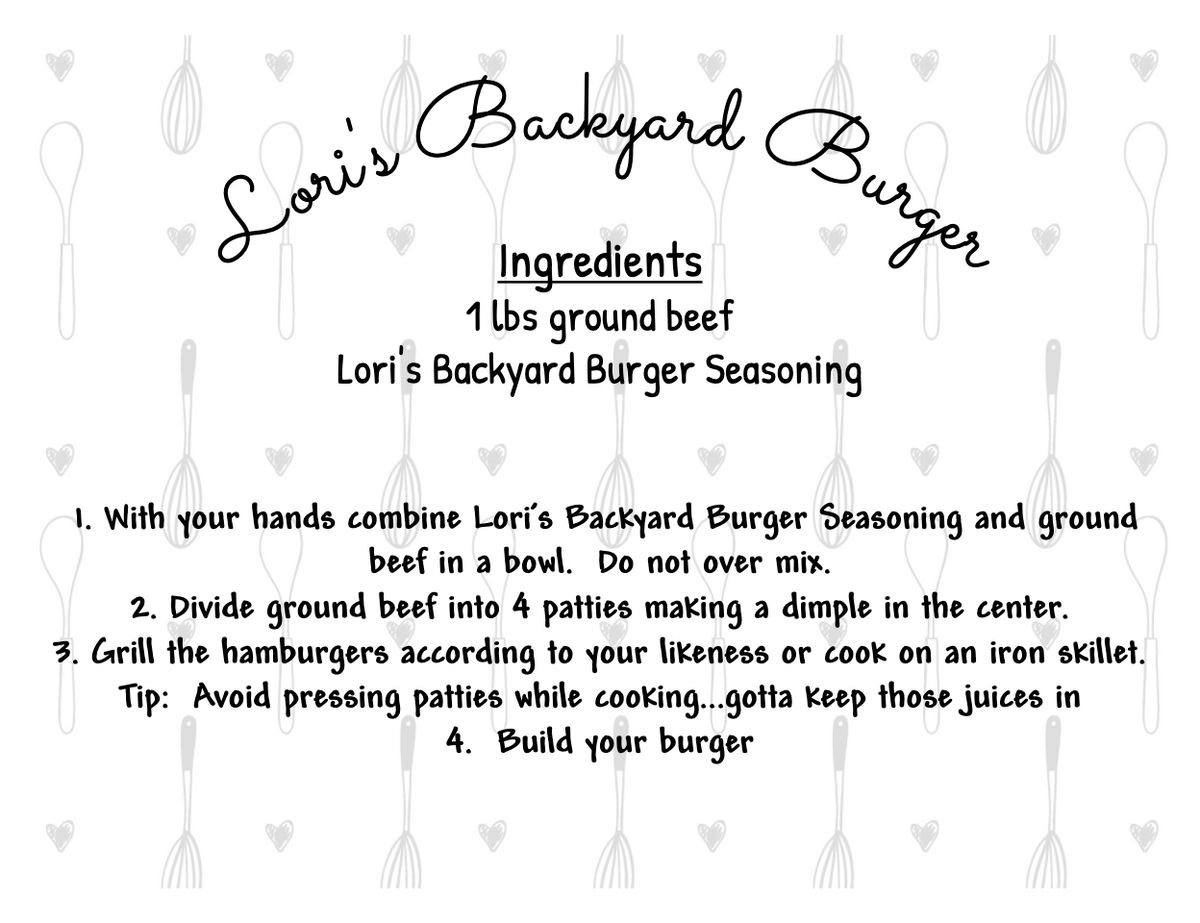 Backyard Burger Seasoning Packet & Recipe Card – C3 Bros Spices