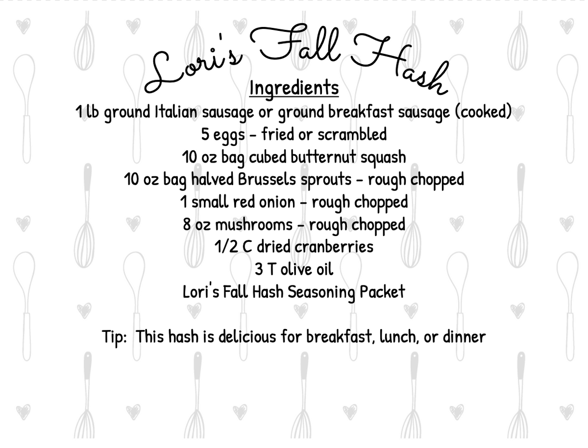 Fall Hash Seasoning Packet & Recipe Card – C3 Bros Spices